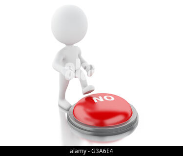 no button white and red isolated illustration 3d render Stock Photo - Alamy