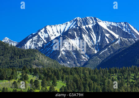 iddings peak in the crazy mountains near clyde park, montana Stock ...