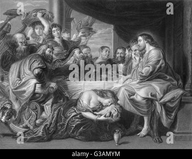 Mary Magdalene washing the feet of Jesus Christ. Basilica of the ...