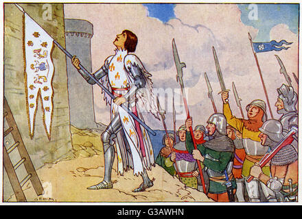 Joan of Arc leading the French army during the Hundred Years' War ...