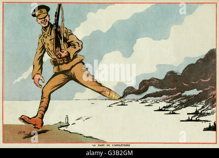 WW1 British Propaganda Cartoon showing a scene of German hospital Stock ...