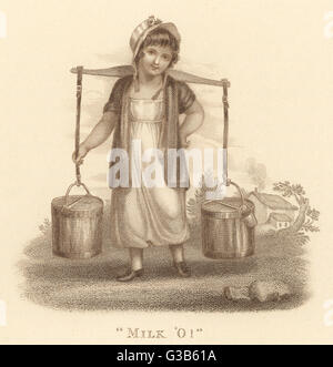 MILKMAID WITH PAILS Stock Photo - Alamy