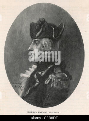 General Edward Braddock (1695-1755), “Braddock’s Defeat”, French and ...