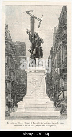 The optical telegraph of Claude Chappe and his brother, erected on the ...