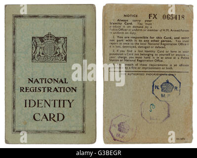 BRITISH IDENTITY CARDS 2 Stock Photo - Alamy