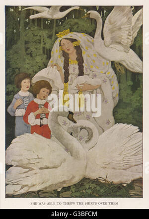 The Six Swans fairy tale Stock Photo - Alamy
