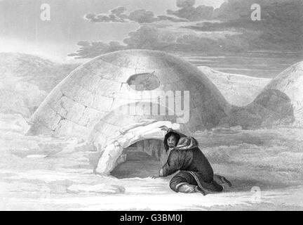 ESKIMOS BUILD IGLOO 1 Stock Photo - Alamy
