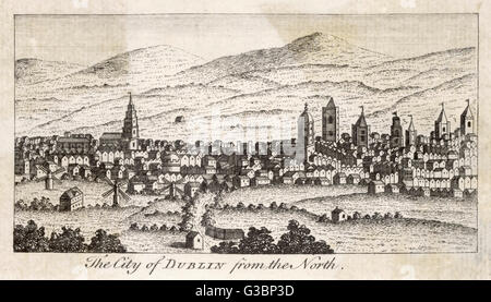 View of Dublin Ireland in the 17th century Stock Photo: 16179053 - Alamy