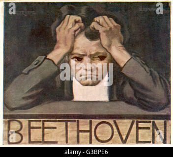 BEETHOVEN, Ludwig van - head in hands Ludwig van Beethoven. German ...