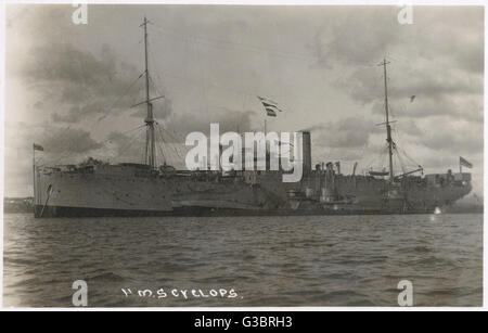 HMS Cyclops, British submarine depot ship, seen here in the ...