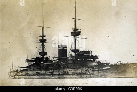 HMS Hannibal, British battleship Stock Photo - Alamy