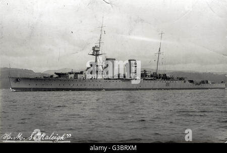 HMS Raleigh, British heavy cruiser, on rocks at Labrador Stock Photo ...