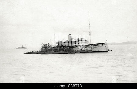 HMS Titania, British submarine depot ship, WW1 Stock Photo - Alamy