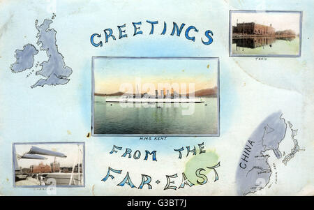 HMS Kent, British heavy cruiser Stock Photo - Alamy