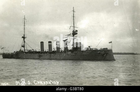 HMS Carnarvon, British armoured cruiser Stock Photo - Alamy