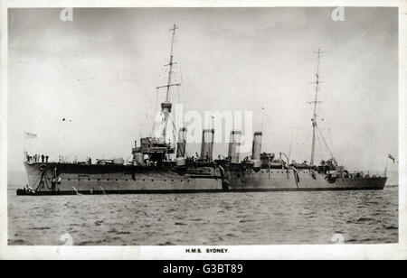 HMAS Sydney - Chatham Class Light Cruiser Built 1911-13 Stock Photo - Alamy