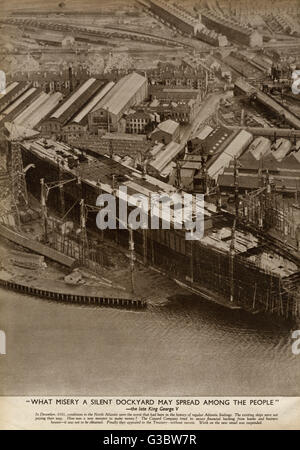 Industry Ship building: The John Brown shipyard on the Clyde left to ...