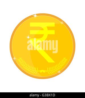 Rupees coin. Indian currency. shiny effect and in three different color ...