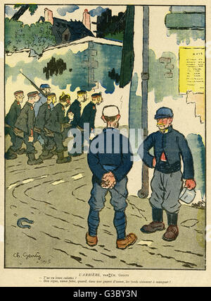 Satirical cartoon on German army recruitment, WW1 Stock Photo - Alamy