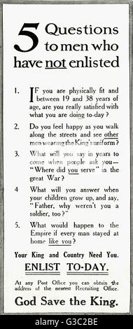 WW1 - Recruitment Advertisement Stock Photo - Alamy