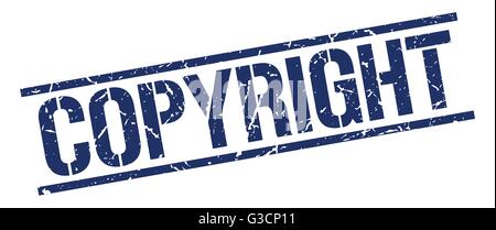 copyright blue grunge square vintage rubber stamp Stock Vector Image ...