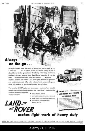 Land Rover advertisement, 1955 Stock Photo - Alamy