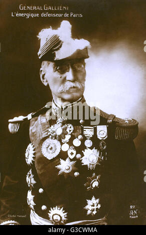 Joseph Gallieni (1849-1916), French First World War general, 1917 Stock ...