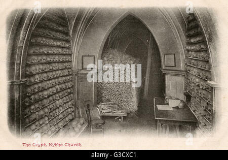 Crypt of St. Leonards church, Hythe, Kent, UK. Largest collection of ...