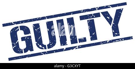 not guilty blue grunge square vintage rubber stamp Stock Vector Image ...