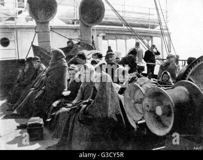 Steerage passengers on an emigrant ship out of Liverpool to New York ...