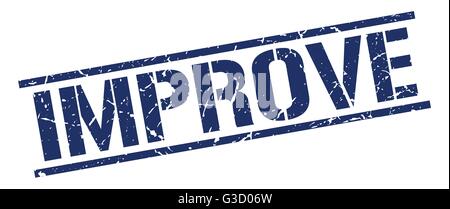 improve square blue grunge vintage isolated label Stock Vector Image ...