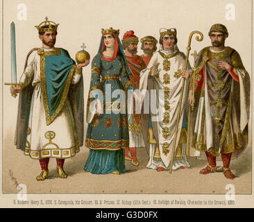 Henry II, Holy Roman Emperor on horseback in battle, print maker ...