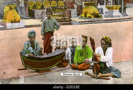 Myanmar - Street Musicians with Pattala and Mon Violin Stock Photo - Alamy