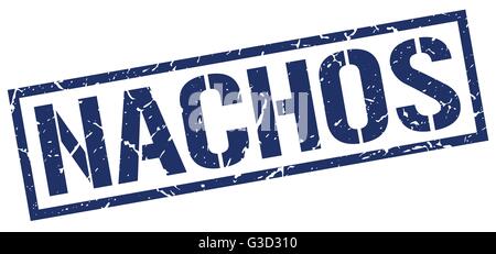 nachos blue grunge square vintage rubber stamp Stock Vector Image & Art ...