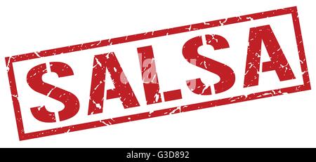 salsa red grunge square vintage rubber stamp Stock Vector Image & Art ...