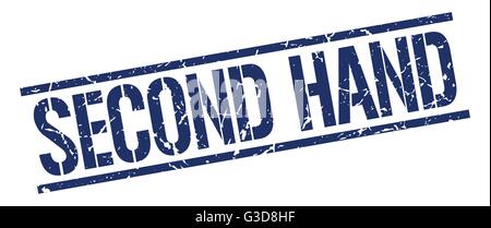 second hand blue grunge square vintage rubber stamp Stock Vector Image ...