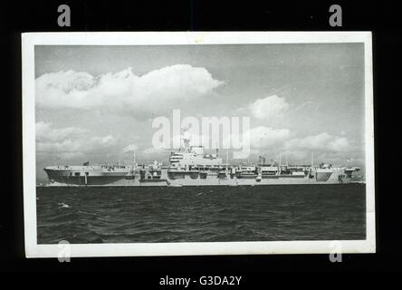 Aircraft Carrier HMS Indefatigable (R10), Portland, Dorset Stock Photo ...