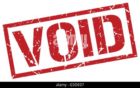 Grunge red void square rubber seal stamp on white background Stock ...