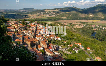 France, Puy de Dome, Corent, gallic oppidum (aerial view Stock Photo ...