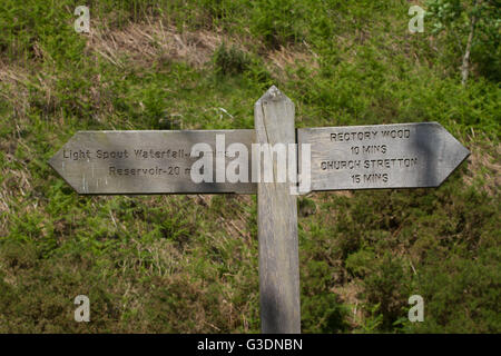 Sign post Long Mynd Shropshire uk Stock Photo - Alamy
