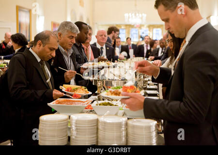Hotel lunch buffet line during a business event - USA Stock Photo - Alamy