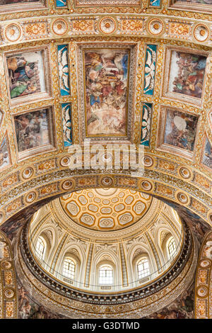 Colourful Ceiling Frescoes At The Church Of The Gesu (also known as The ...