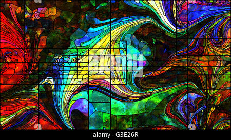 Patterns of Color series. Composition of painted stained glass pattern ...