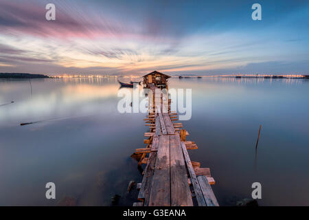 Wooden bridge Sunrise and Sunset, George Town, Penang Malaysia Stock ...