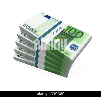 3D stack of 100 euro notes Stock Photo - Alamy