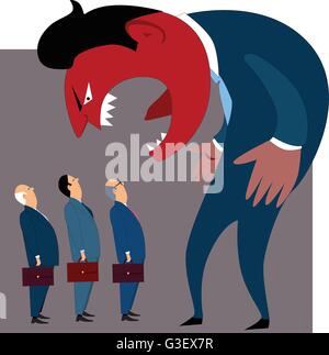 Conceptual Cartoon of Manager Boss Yelling at Subordinate Businessman ...