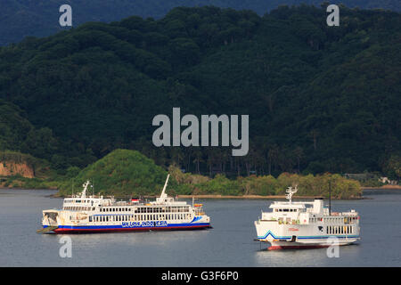 Ferries in Lembar Port, Lombok Island, West Nusa Tenggara Province ...