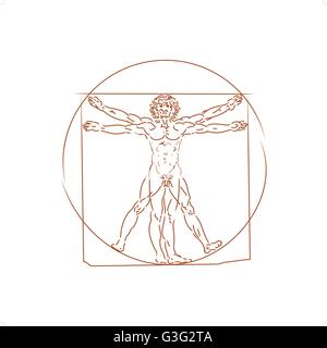Vitruvian Man 1490 by Leonardo da Vinci 1452-1519 pen and ink Stock ...