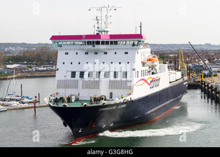 The Condor ferry named the Commodore Clipper leaving port Stock Photo ...