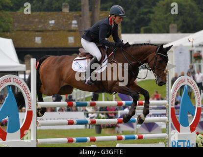 Gemma Tattersall riding Chico Bella P in action in the British ...